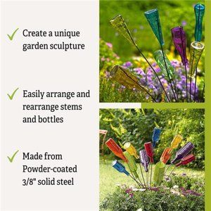 Accents | Classic Glass Bottle Tree Bush Made Of Powdercoated 12pc ...